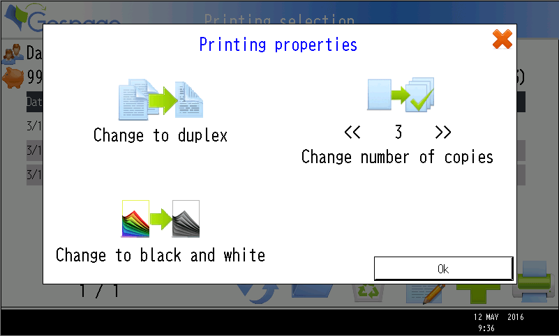 Terminal embarqué Ricoh • Gespage, Logiciel de gestion d'impressions