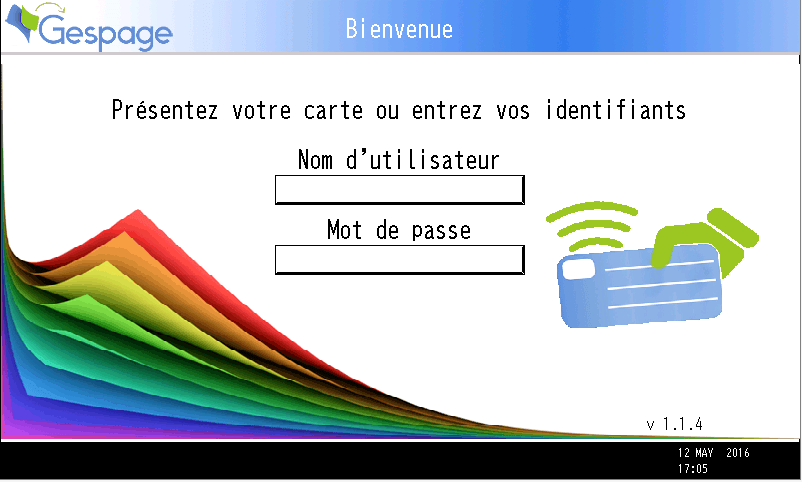 Terminal embarqué Ricoh • Gespage, Logiciel de gestion d'impressions